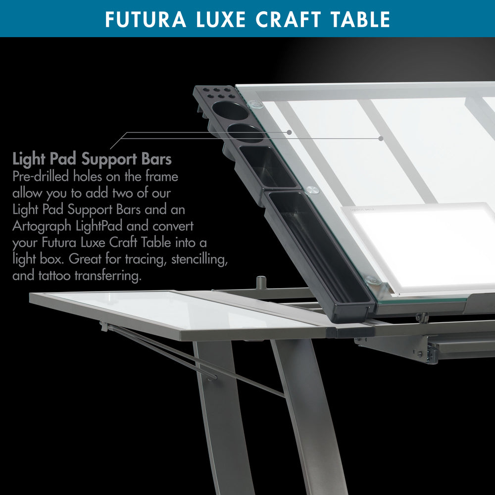 Futura Luxe Drawing, Drafting, Craft Table with Drawer. 35" Wide Angle ...