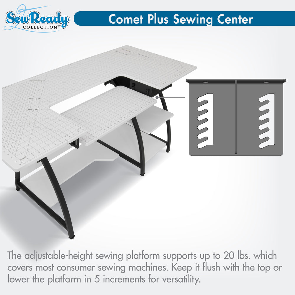 Comet Plus Sewing Machine Table with Cutting Measuring Grid Top, Heigh ...