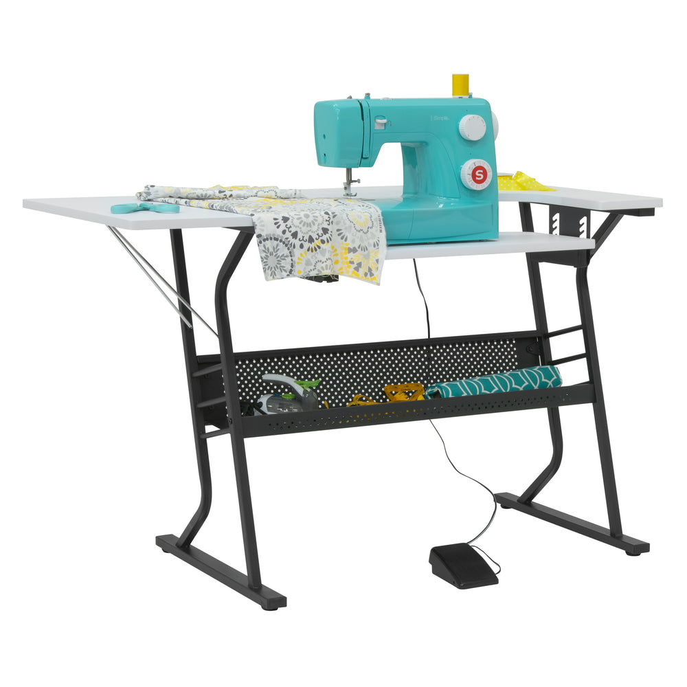 Eclipse Sewing Craft Table Compact Sewing Desk Workstation with Adjust ...