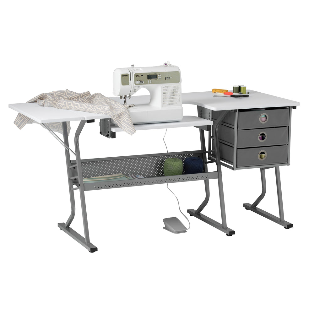 Eclipse Ultra Sewing Desk, 60.25" Crafting & Quilting Workstation with ...