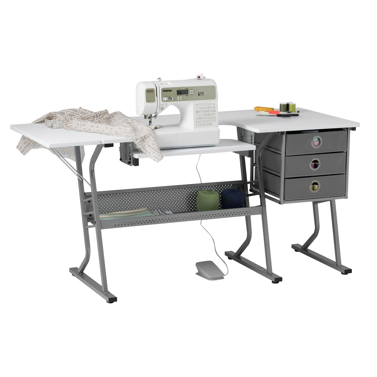 Eclipse Ultra Sewing Desk, 60.25" Crafting & Quilting Workstation with ...