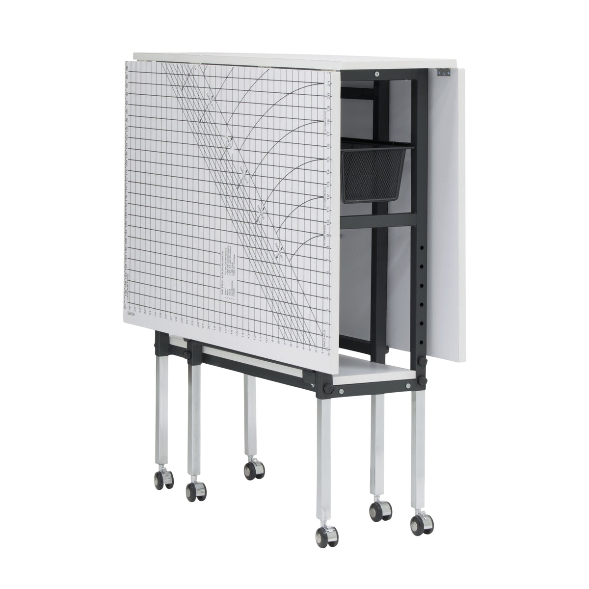 Cutting Table with Sewing Board Grid & Guides Top Mobile, Folding, Hei ...