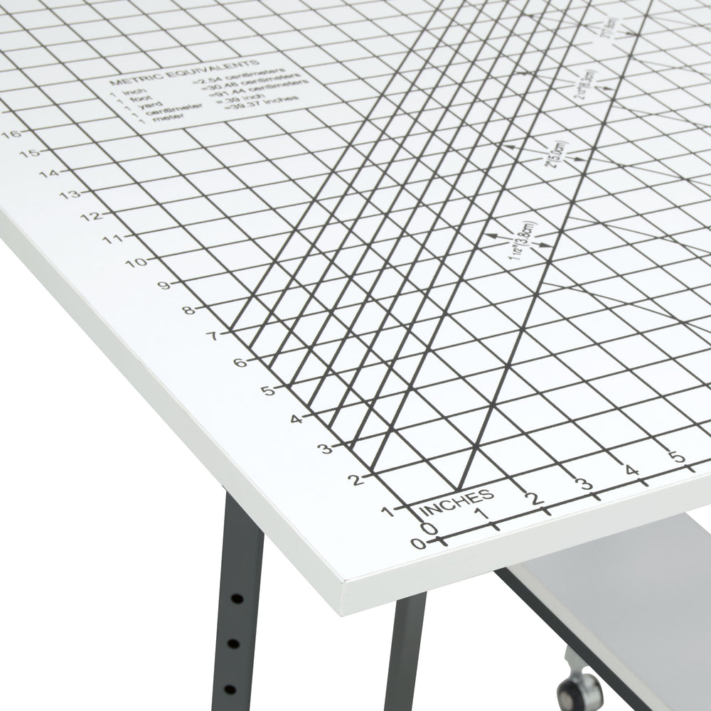 Cutting Table with Sewing Board Grid & Guides Top Mobile, Folding, Hei ...