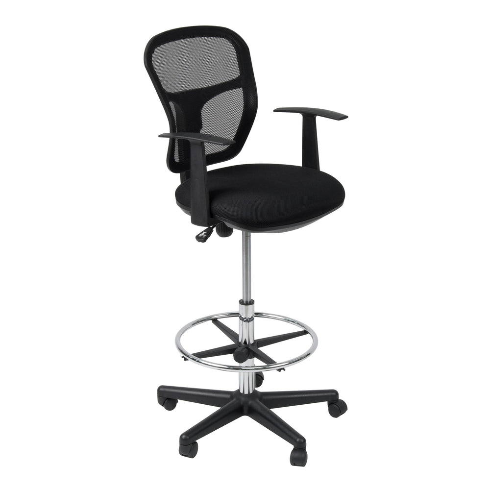 Riviera Drafting Work Chair with Foot Rest Ring - Adjustable Height St ...