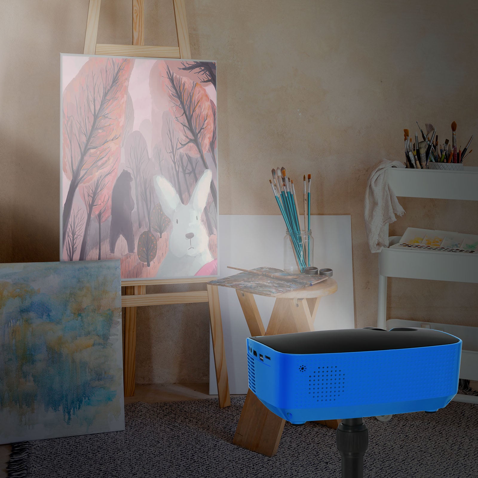 Flare 100 Digital Art Projector with Monopod Arm Clamp Stand - HDMI, A ...