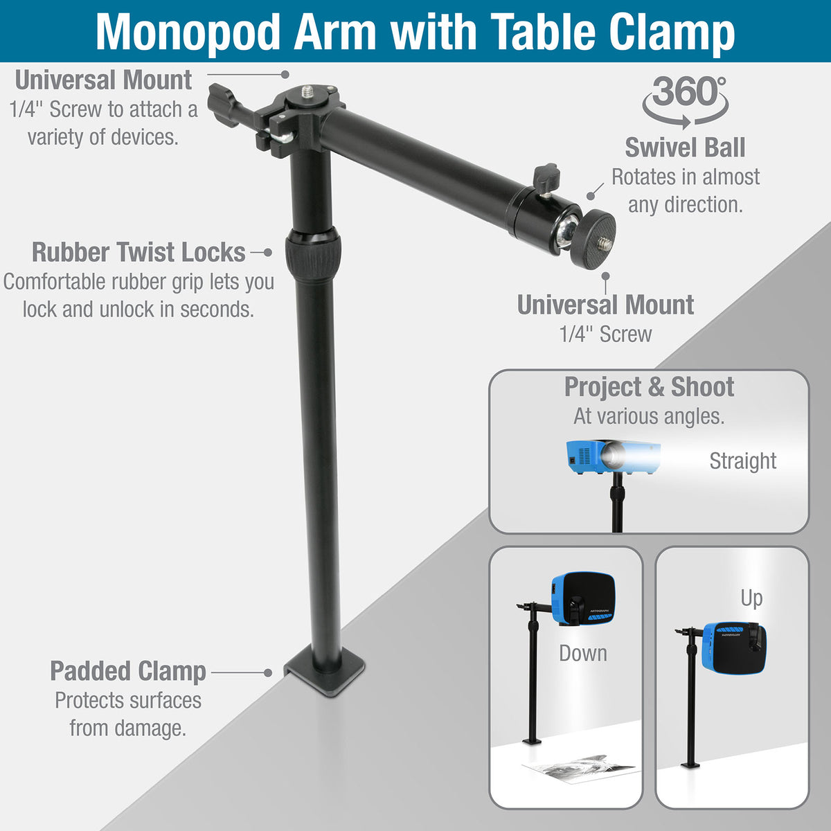 Monopod with Table Clamp - 25708 – Studio Designs
