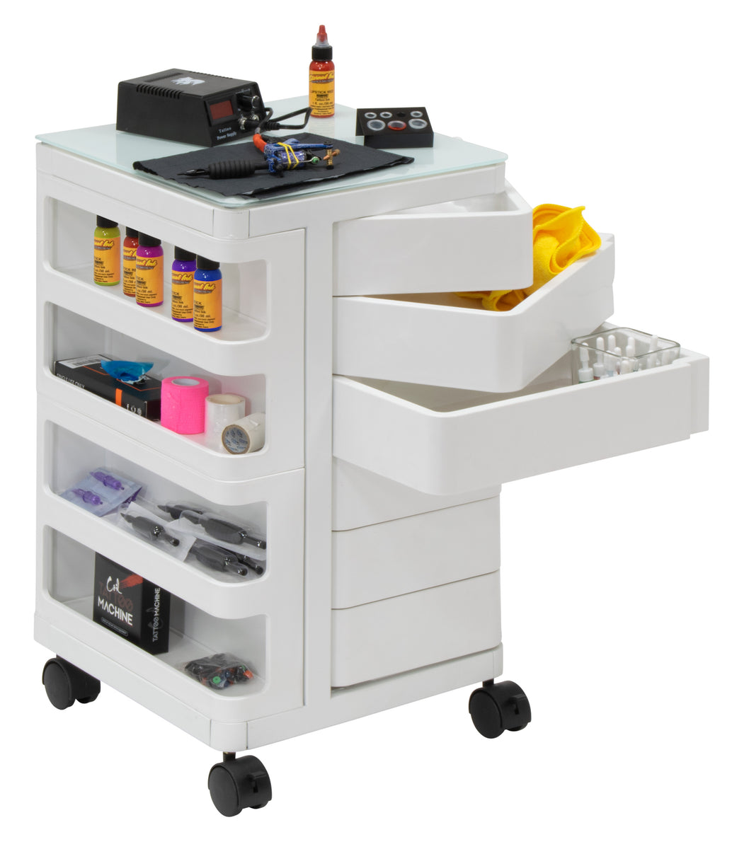 Kubx™ Rotating 4-Sided Mobile Storage Organizer with Glass Top, Multip ...