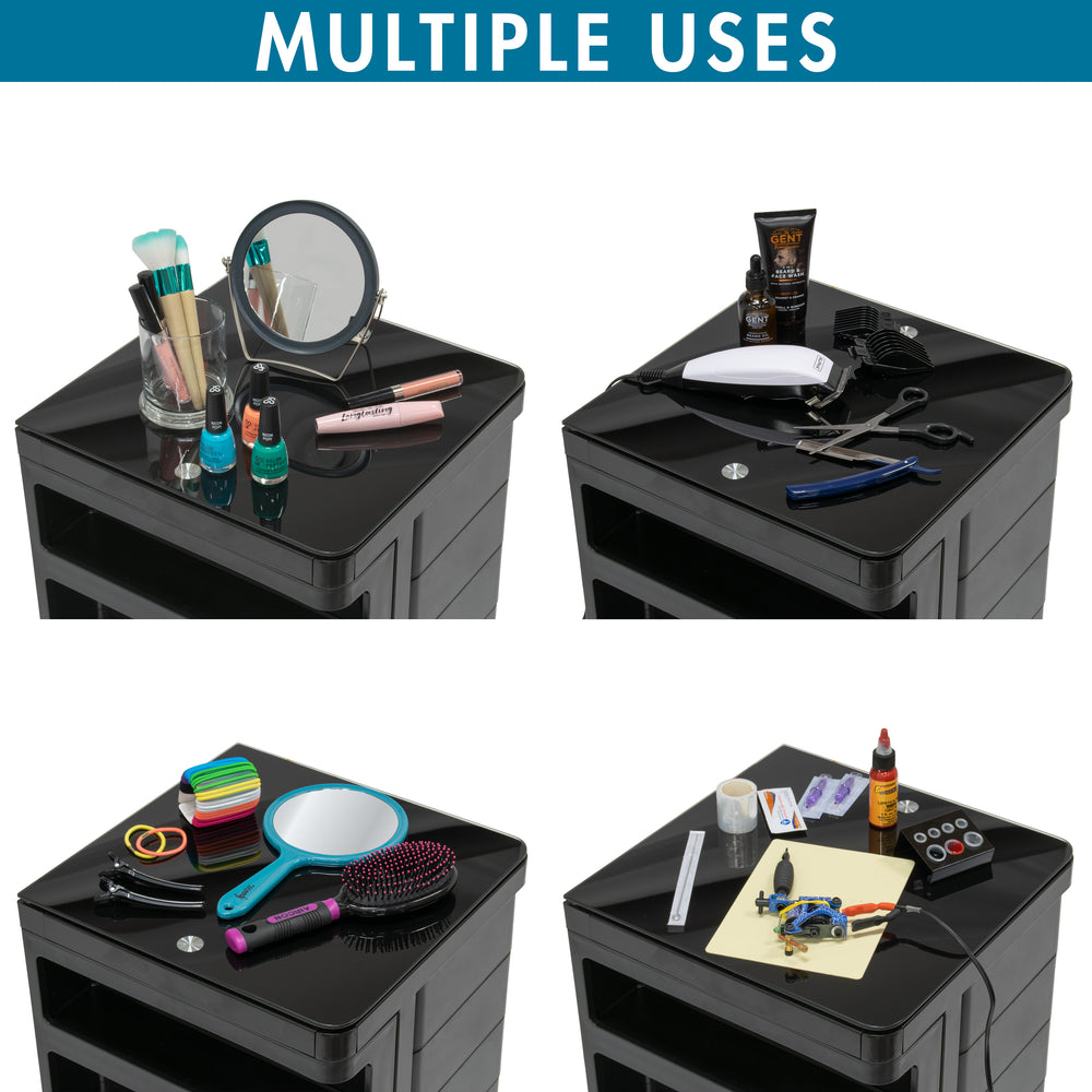 Kubx™ Rotating 4-Sided Mobile Storage Organizer with Glass Top, Multip ...