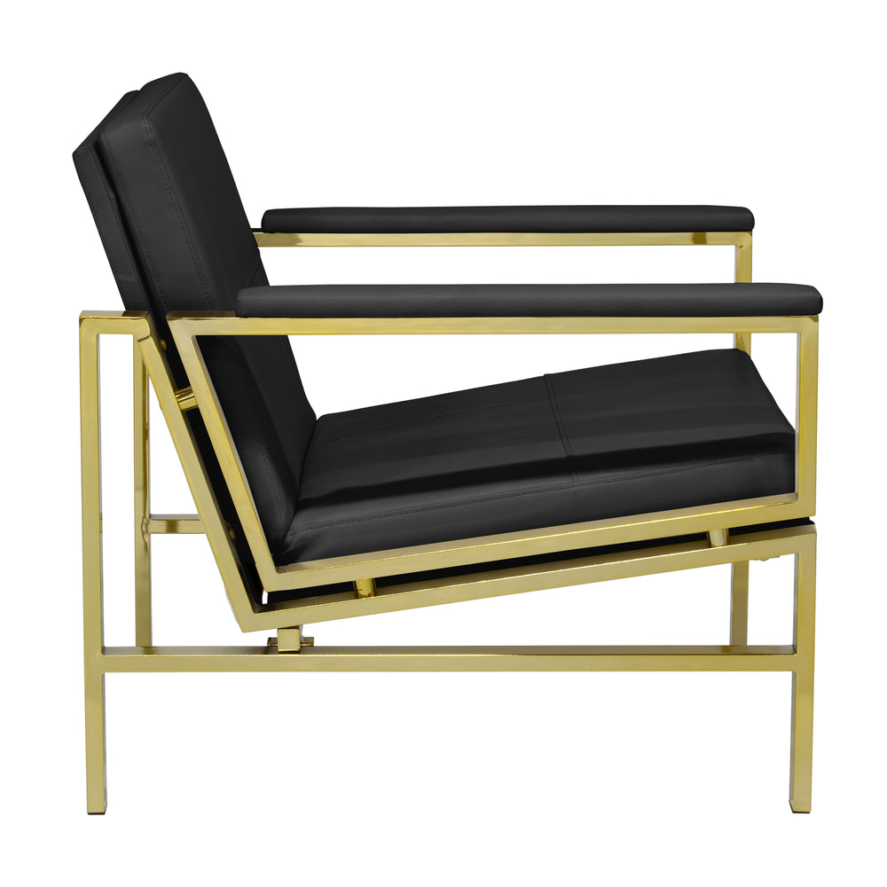 Atlas Modern Accent Chair with Padded Armrests Accent Armchair, Gold C ...